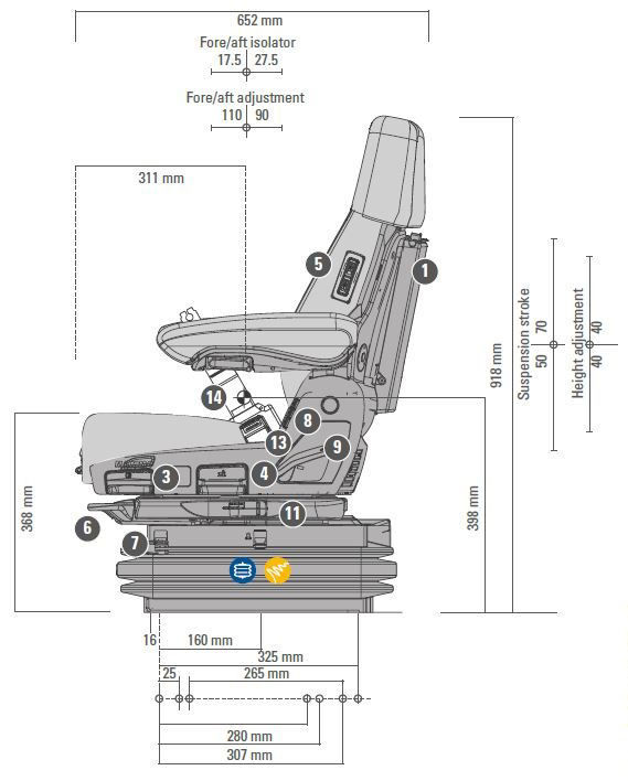 Grammer Maximo XT Evolution Dynamic Seat. Grammer Seating UK